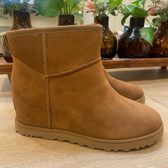 UGG | Shoes | Ugg Classic Femme Wedge Mini Bootie Boot Chestnut | Poshmark